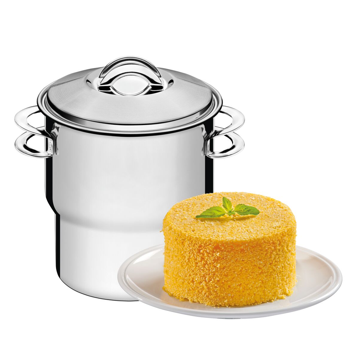 Cuscusera Solar de acero inoxidable Tramontina con asas y tapa 14 cm y ...